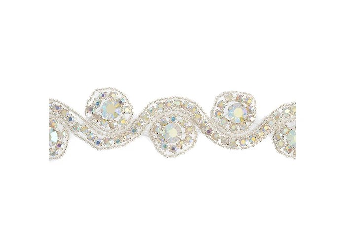 Beaded Crystal Swirl Trim 38mm (by the yard) – Neverens Sewing Supply